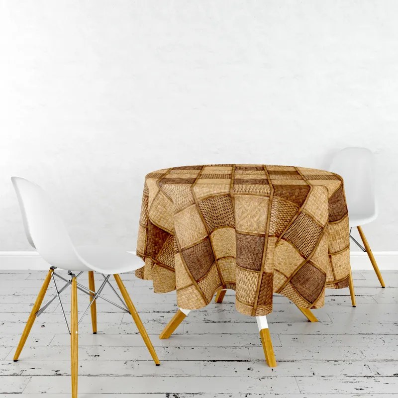 Ubrus PVC kulatý FL-1436-02 - Ratanová mozaika (různé velikosti)