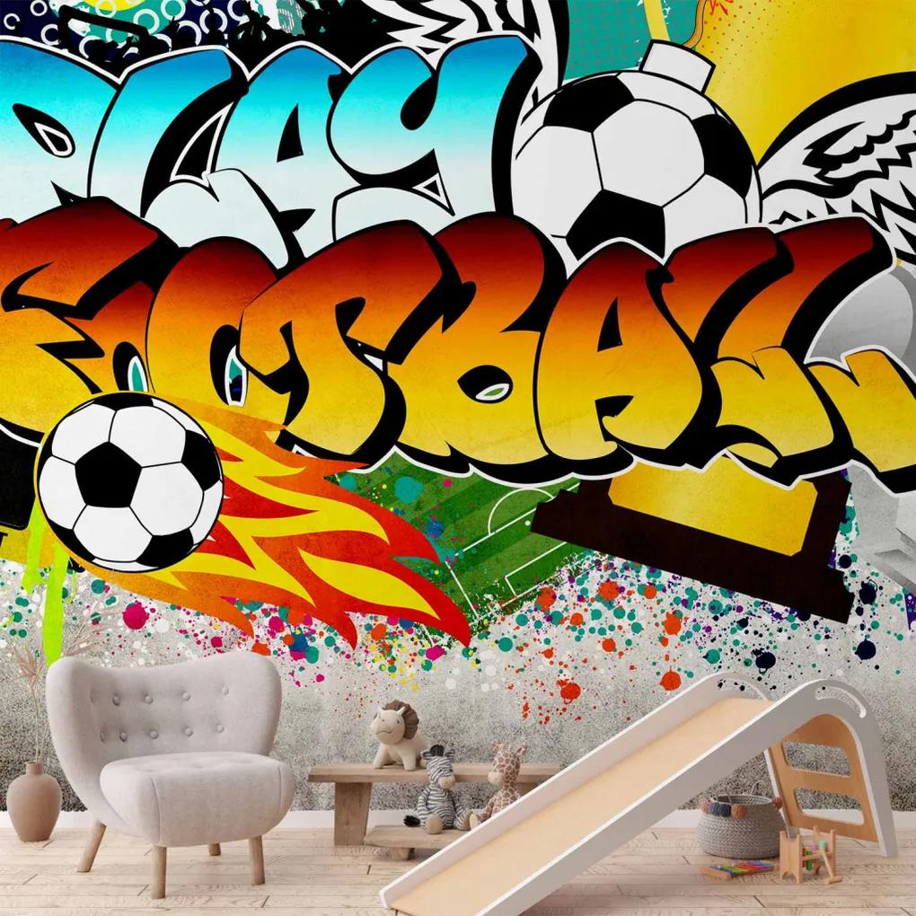 Fototapeta Sportovní barevné graffiti - výraz o fotbale pro teenagera