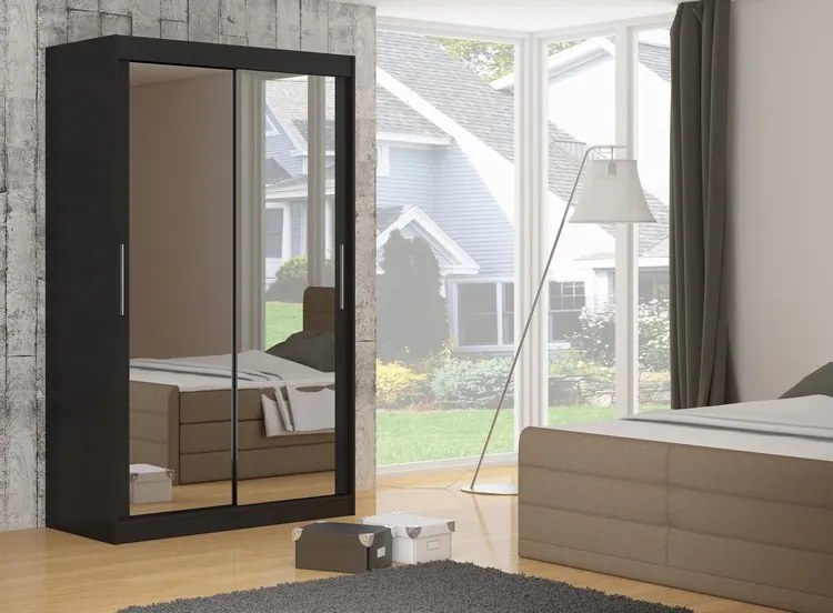 ADRK Furniture Posuvná skříň s zrcadlem ETTORE 180 ADRK-SW-ETT-B-180