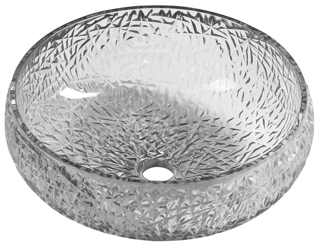 Sapho GAVIOTA skleněné gravírované umyvadlo na desku O 42 cm černá TY306