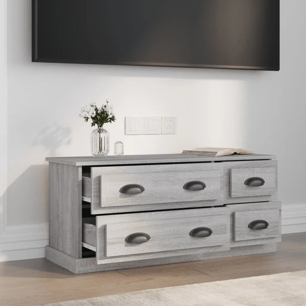 vidaXL TV skříňka 100 x 35,5 x 45 cm kompozitní dřevo [816454] Barva: Betonová šedá