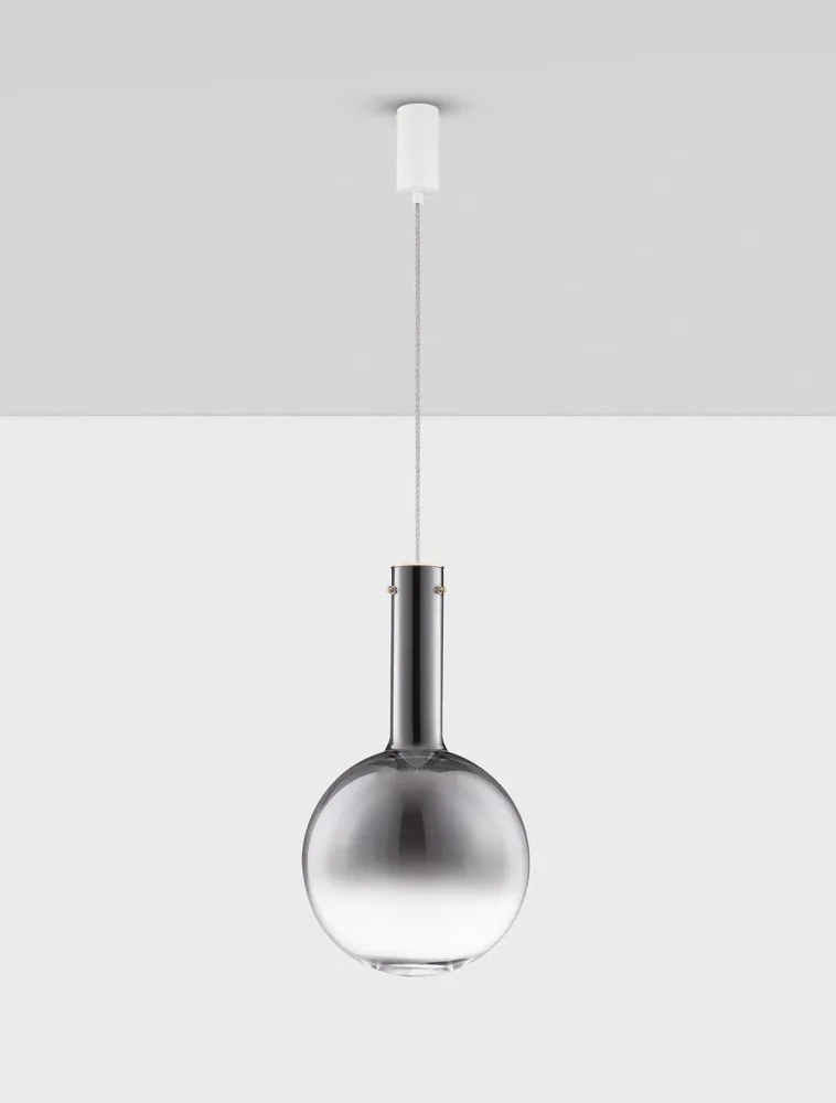 Šedé skleněné LED stmívatelné závěsné svítidlo ø 30 cm Nostos – Nova Luce