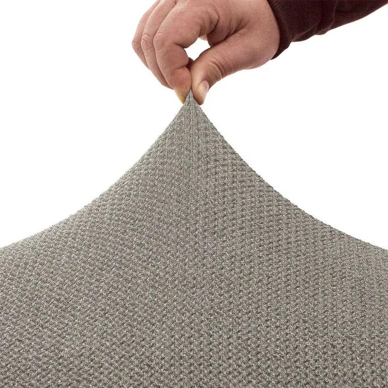 Super strečové potahy HARMONIA světle šedá taburet (40 - 60 cm)
