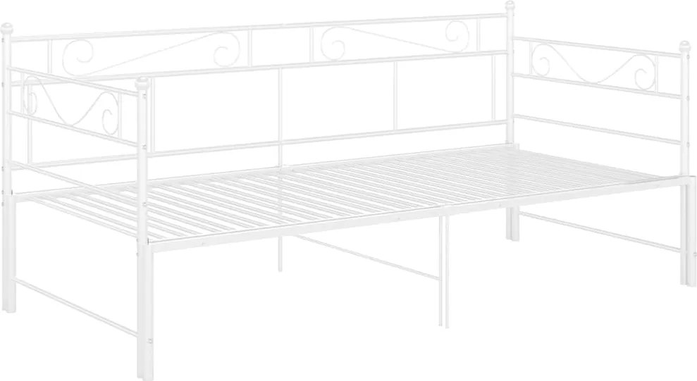 Rám vysouvací postele/pohovky bílý kovový 90 x 200 cm 324771