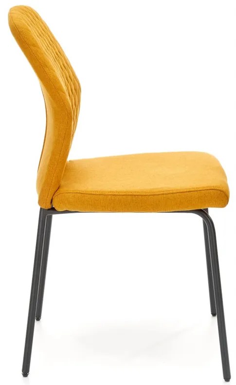 Čalouněná jídelní židle K461, žlutá