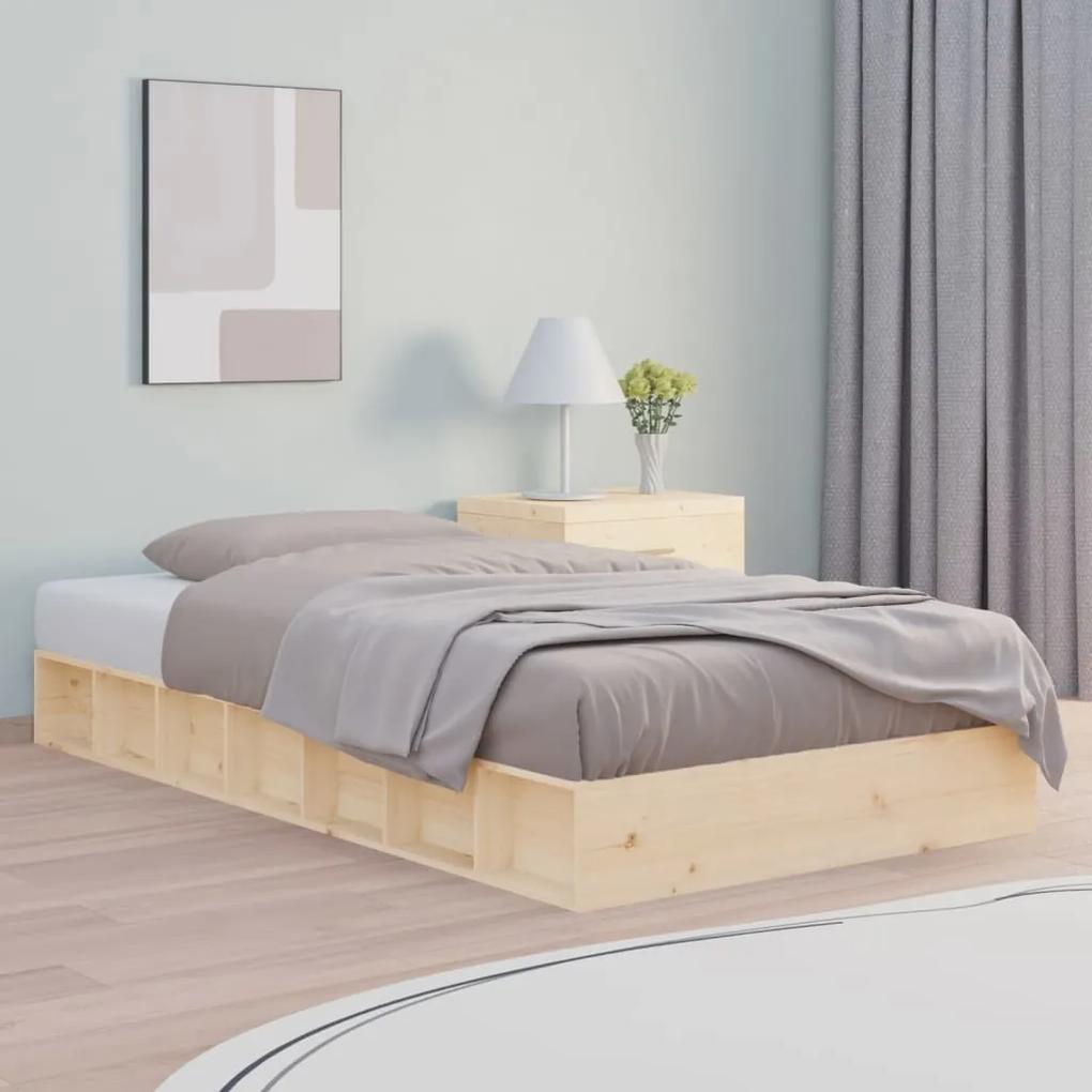 vidaXL Rám postele voskově 135 x 190 cm masivní borovice [820712] Barva: Hnědá