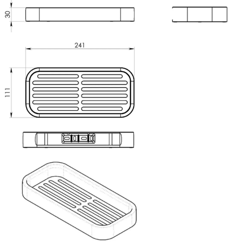 GEDY 321814 Smart police do sprchy, 24,1 x 3 x 11,1 cm, černá mat