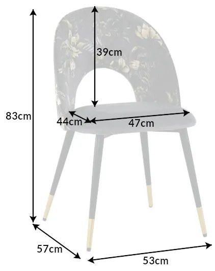 Designová jídelní židle Jalisa šedý samet