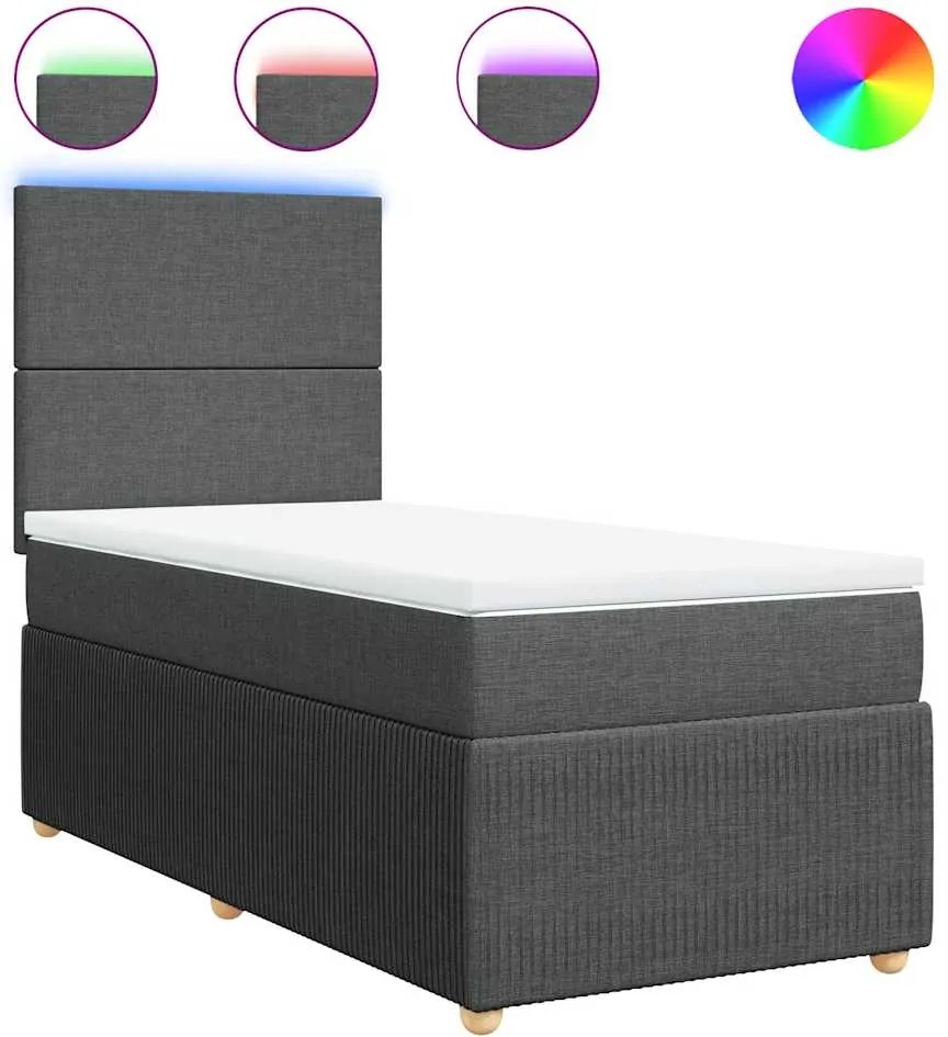Box spring postel s matrací tmavě šedá 90x190 cm textil 3294205