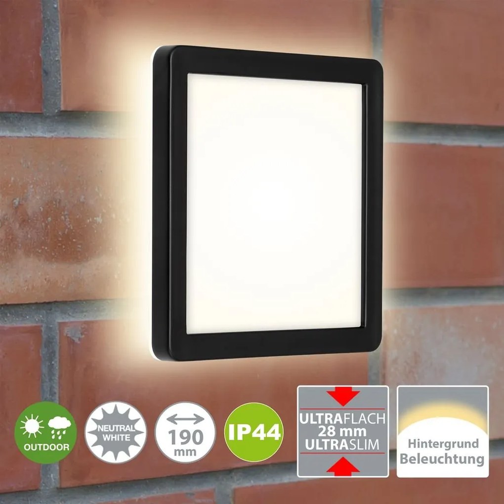 BRILO 3010015 LED venkovní svítidlo 19 cm 8W 1200lm černá (starý kód: BRILO 3010-015) - BRILO