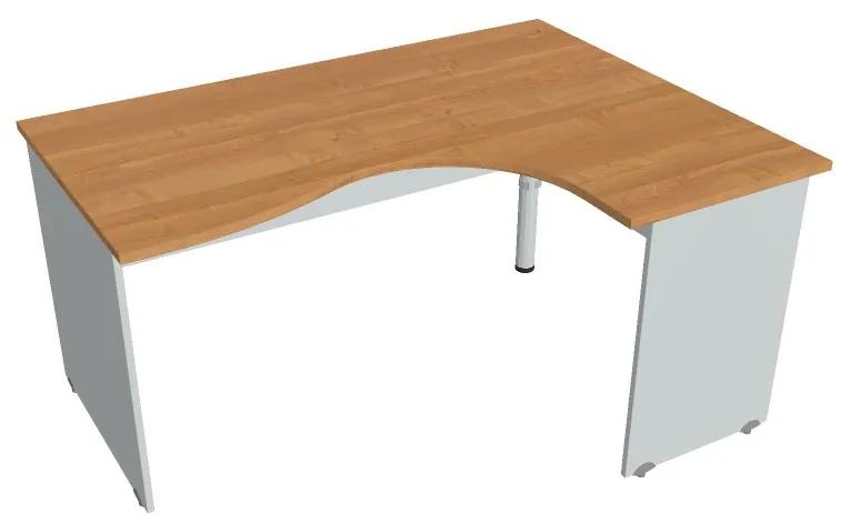 Stůl ergo levý 160*120 cm - Hobis Gate GE 2005 L Dekor stolové desky: olše, Dekor lamino podnože: šedá, Barva nohy: stříbrná