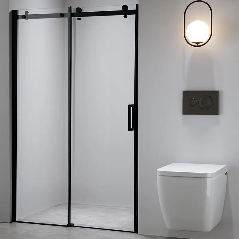 BPS-koupelny Posuvné sprchové dveře HYD-PD03 120 černá/transparent pro instalaci do niky