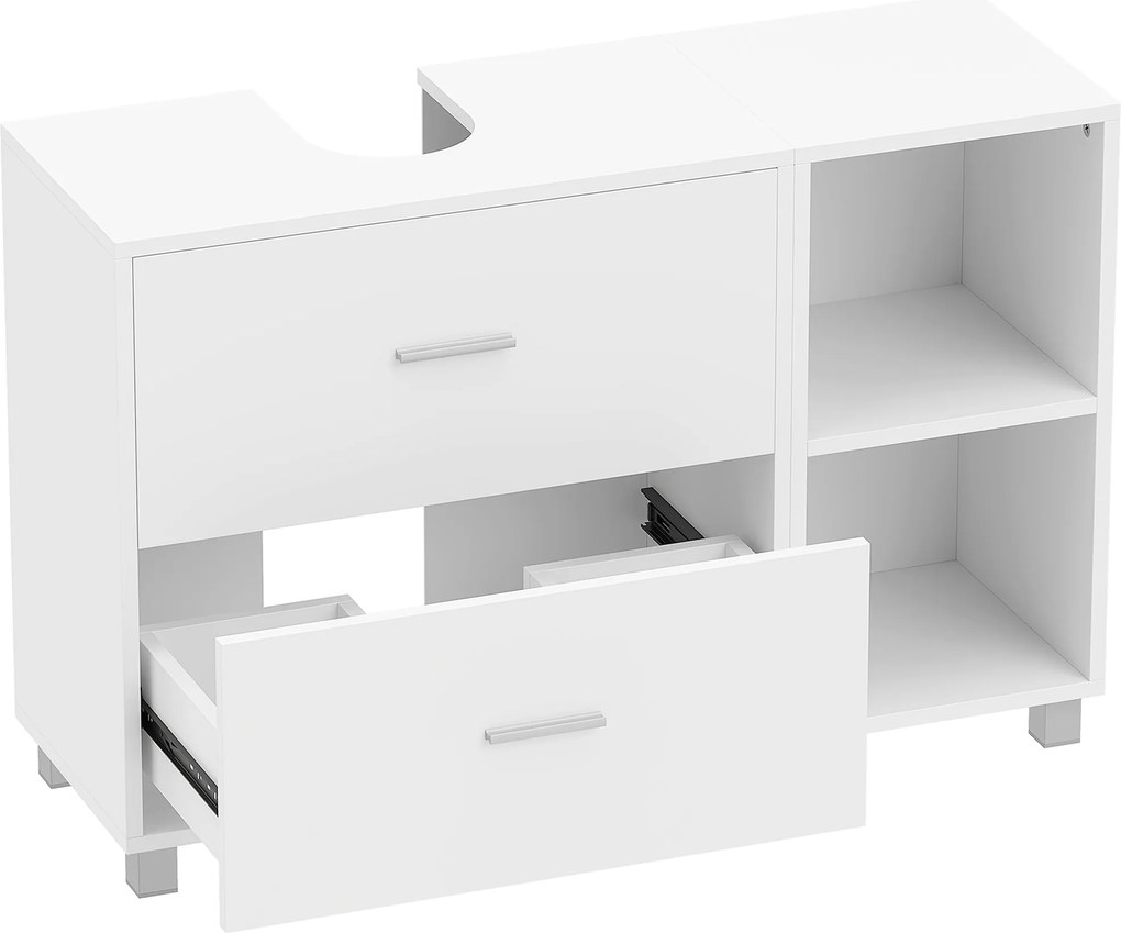 HOMCOM Moderní skříňka pod umyvadlo pro umyvadlo s nebo bez sloupku, bílá