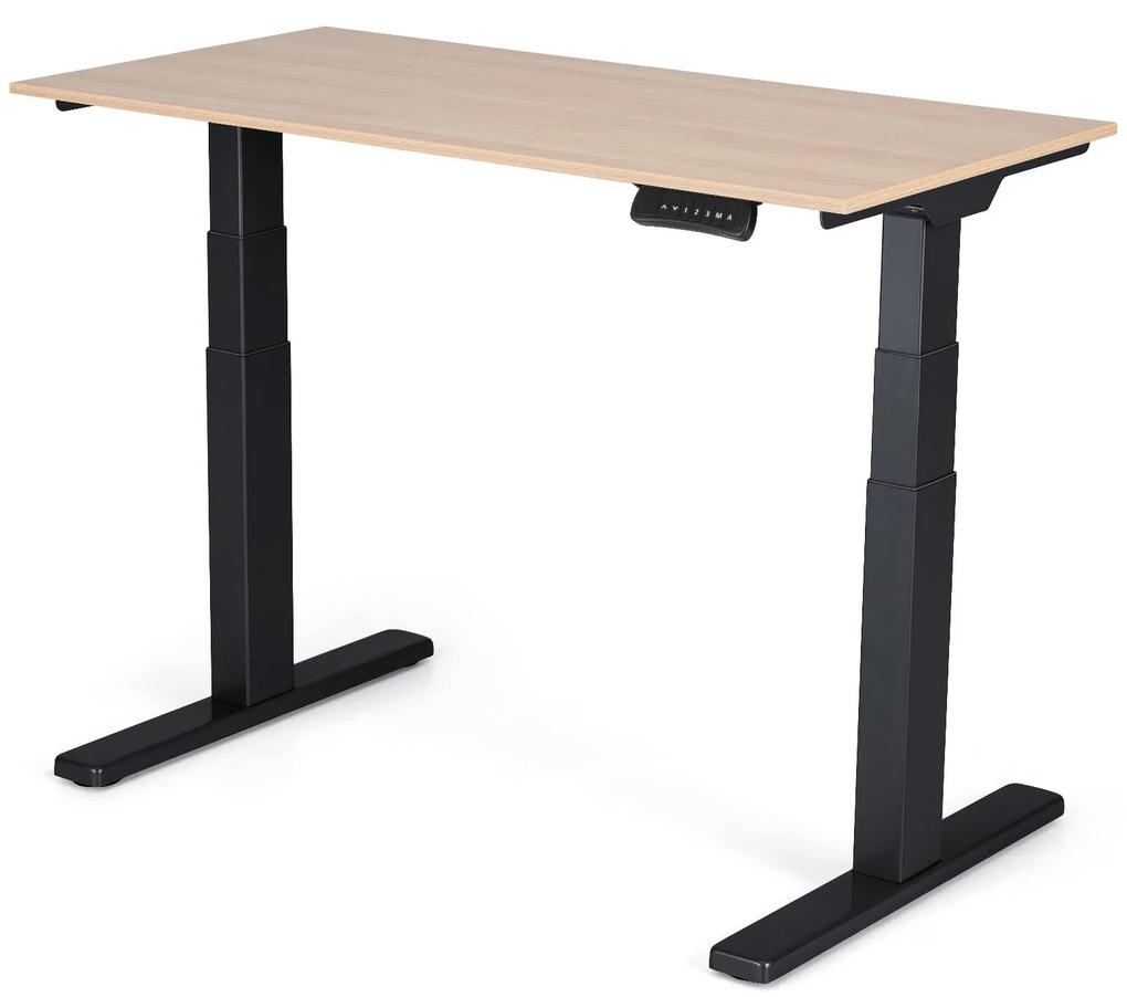 Výškově nastavitelný stůl Liftor 3segmentové nohy premium černé,   deska 1180 x 600 x 18 mm dub sorano