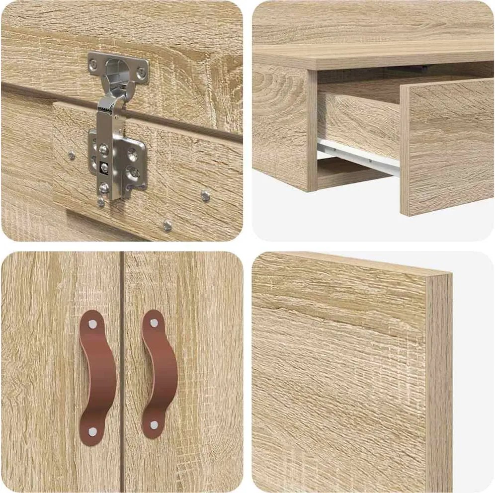 Rám postele s úložným prostorem se zásuvkou Sonoma dub 120 cm 3335687