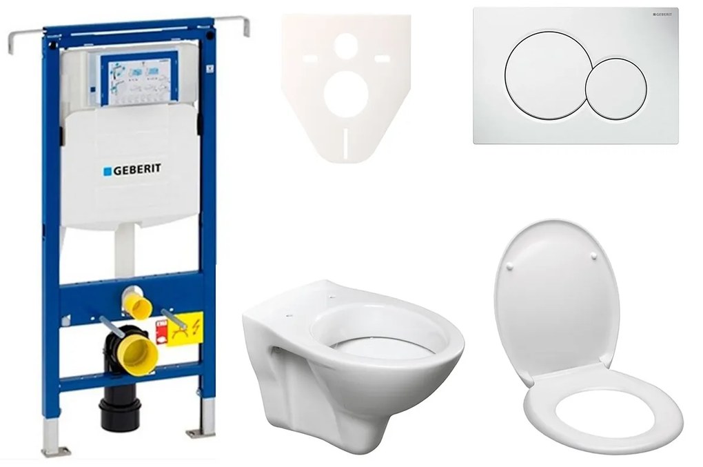 Cenově zvýhodněný závěsný WC set Geberit do lehkých stěn / předstěnová montáž+ WC S-Line S-line Pro 111.355.00.5ND1