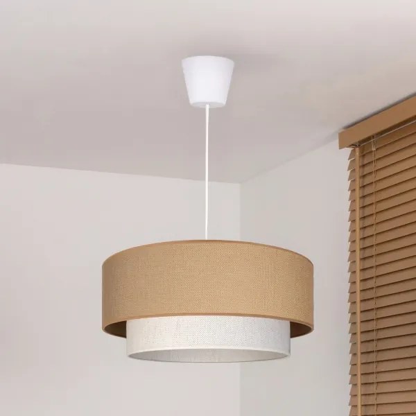 BRILAGI - LED Lustr na lanku BOHO ECO 1xE27/10W/230V pr. 40 cm béžová/krémová