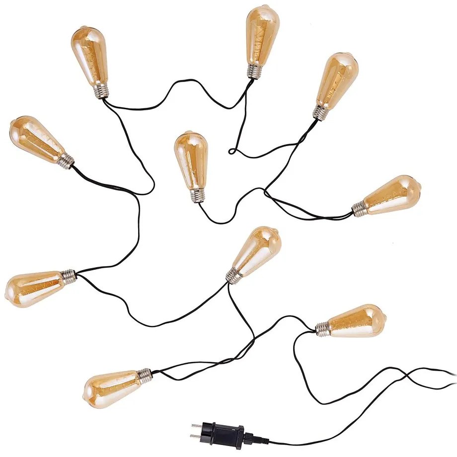 BULB LIGHTS Světelný řetěz žárovky tónované 10 světel