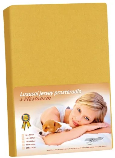 Bellatex prostěradlo jersey LUX  Hořčicová rozměr 90x200 cm
