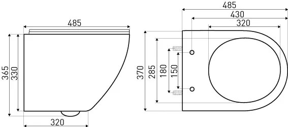 Aplomo Delos White WC závěsné se sedátkem, rimless