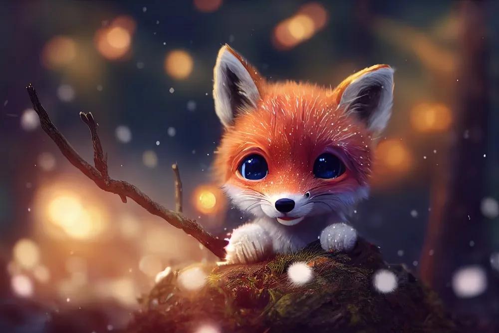 Fototapeta Red Fox Cub In The Snow Hladký vinyl 208x146