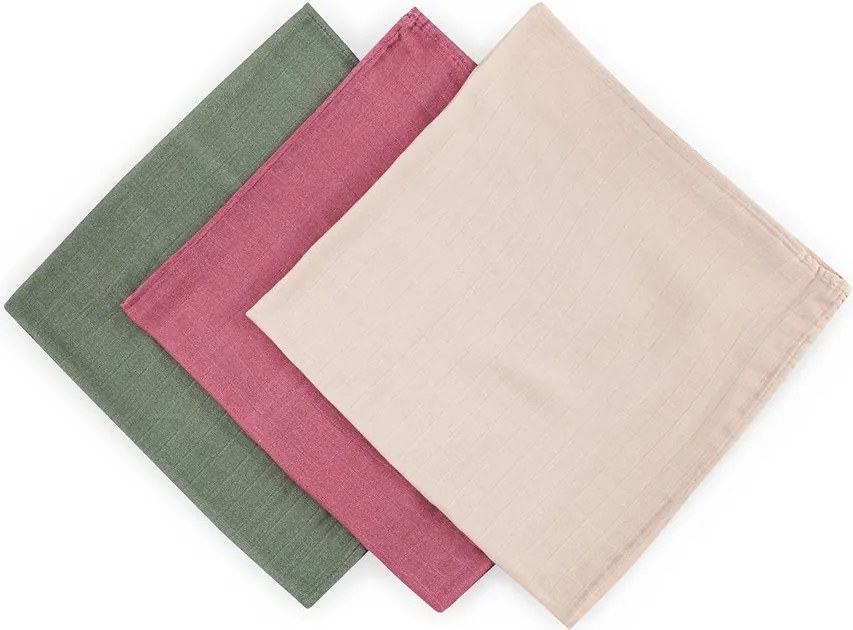 Petite & Mars Sada plen bambusová mušelínová 3 ks Moussy 68 x 68 cm Petite&Mars Botanic Tones