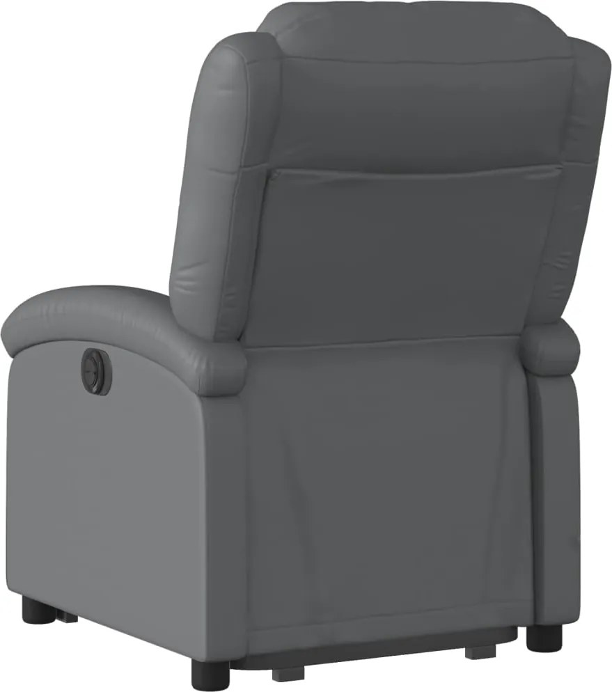Zvedací polohovací křeslo šedé umělá kůže 3204229