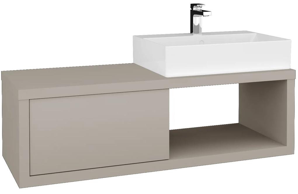 Dřevojas Koupelnová skříň STORM SZZO 120 (umyvadlo Kube) Varianta: M01 Bílá mat / M01 Bílá mat / Levé