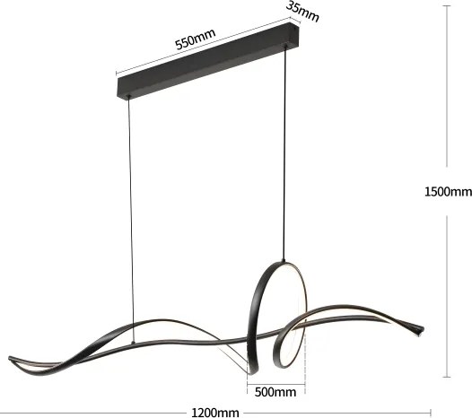 Brilagi - LED Stmív. lustr na lanku SIGNATURE LED/55W/230V 120x23 cm černá + DO