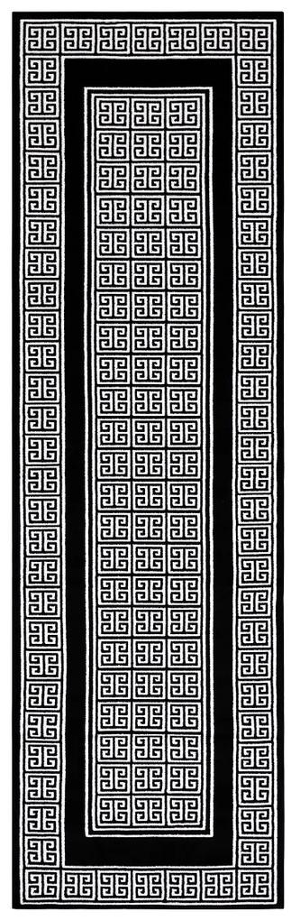 Dywany Łuszczów Běhoun Gloss 6776 85 greek black/ivory ROZMĚR: 60x300