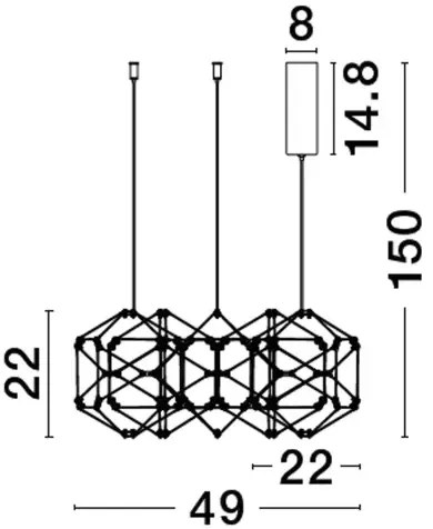 LED lustr Nebula 49 černé