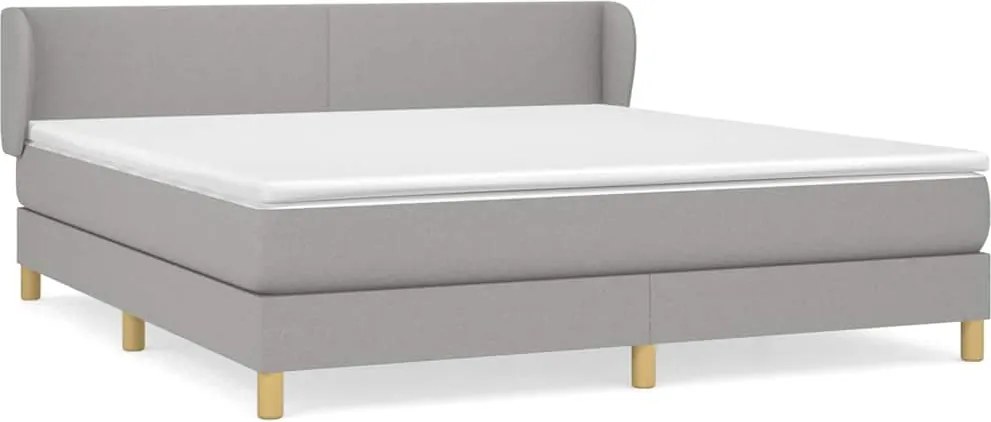 Box spring postel s matrací světle šedá 160 x 200 cm textil 3126653