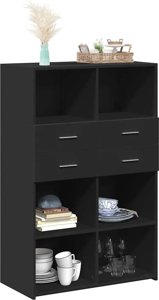 Skříň highboard černá 80 x 42,5 x 124 cm kompozitní dřevo 3281386
