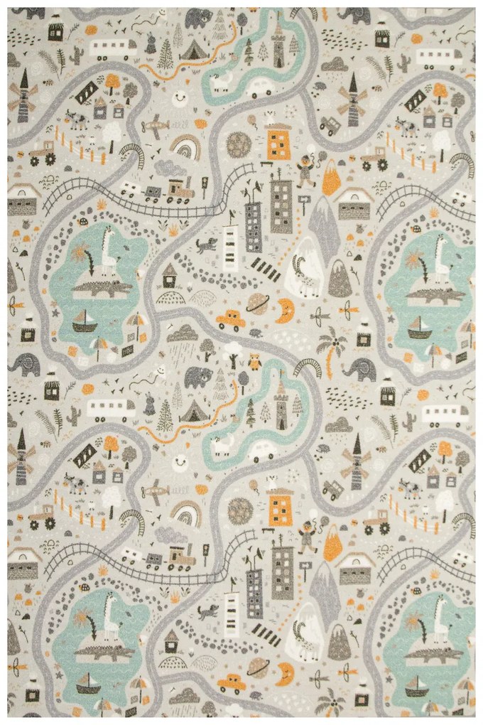 Dětský kusový koberec ULIČKY 04 pastelový Rozměr: 350x400 cm