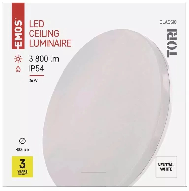 Emos lighting LED přisazené svítidlo TORI, ø 400mm, 36W, 4000K