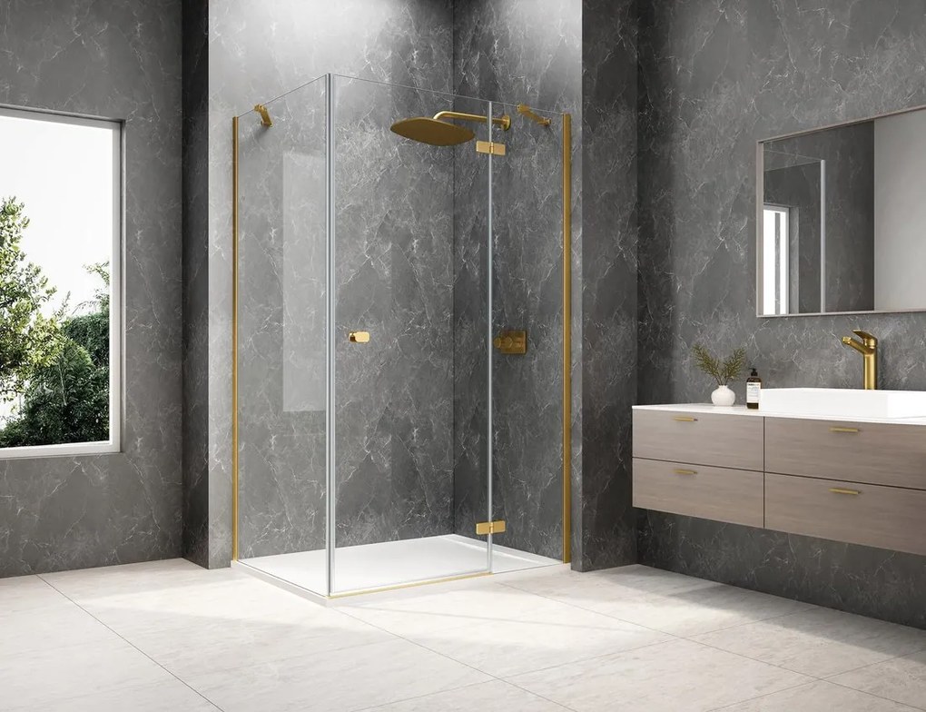 Polysan Polysan, GLOBE BLACK obdélníková sprchová zástěna 1000x800mm, matné sklo, levá, GB1010-3215MLB