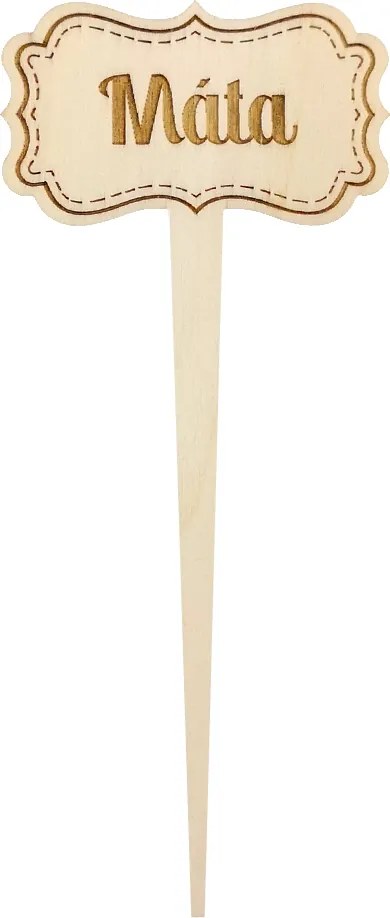 AMADEA Dřevěný zápich - cedulka na bylinky Máta, výška 20 cm, český výrobek