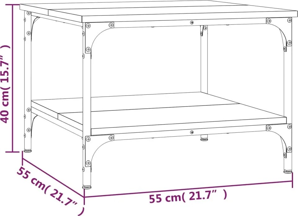 vidaXL Konferenční stolek 55 x 55 x 40 cm kompozitní dřevo [832830] Barva: šedá sonoma