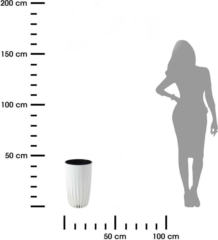 Květináč STRIPPED Eco 25x42 cm bílý