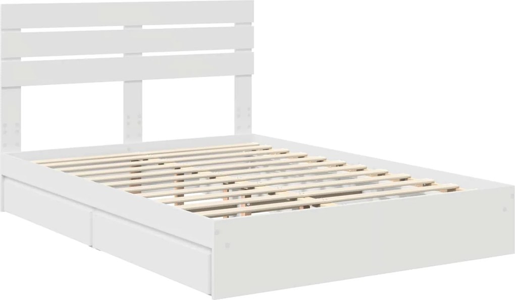Postel s úložným prostorem Bílá 160 x 200 cm Kompozitní dřevo 3411554