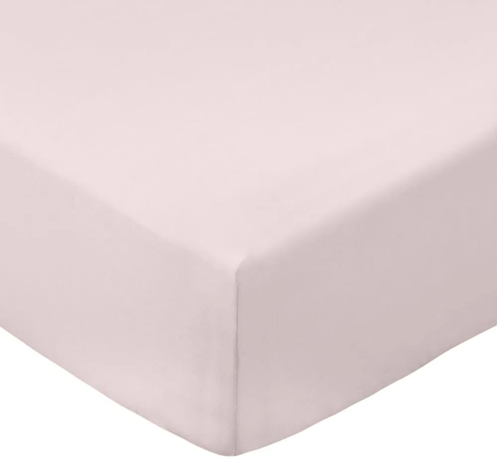 Růžové napínací prostěradlo z bavlněného perkálu 150x200 cm Cotton Percale – Bianca