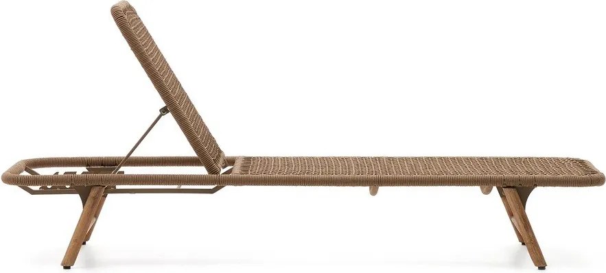 Hnědé dřevěné/kovové zahradní lehátko Dandara – Kave Home