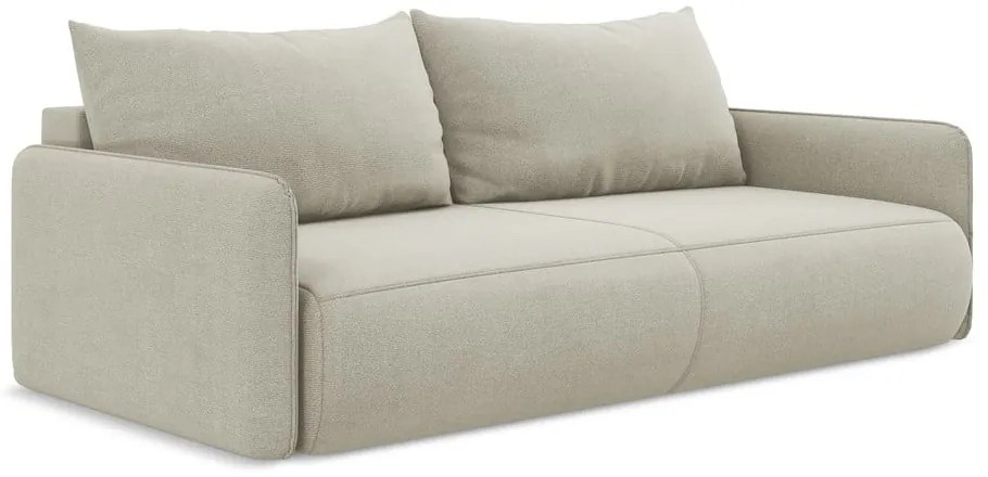 Krémová rozkládací/s úložným prostorem pohovka 216 cm Nanea – Makamii