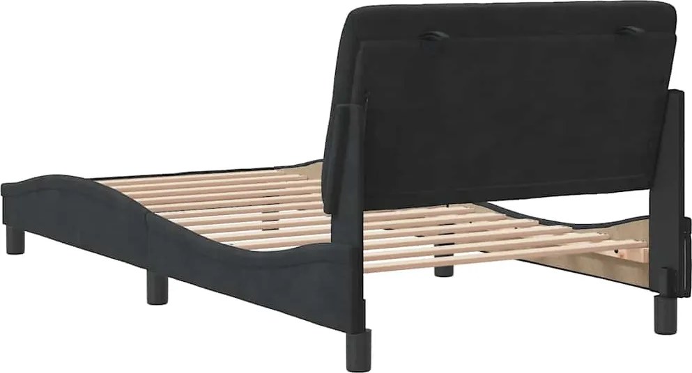 Rám postele bez matrace černý 100 x 200 cm samet 3207907
