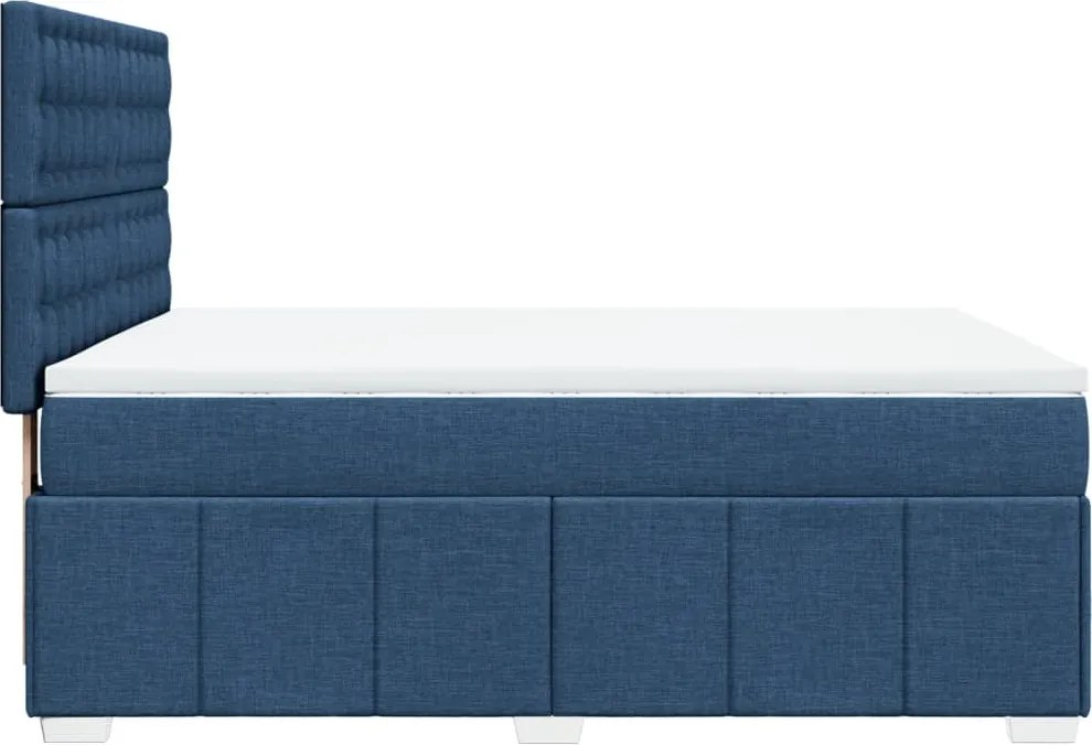 Box spring postel s matrací modrá 140x200 cm textil 3294011