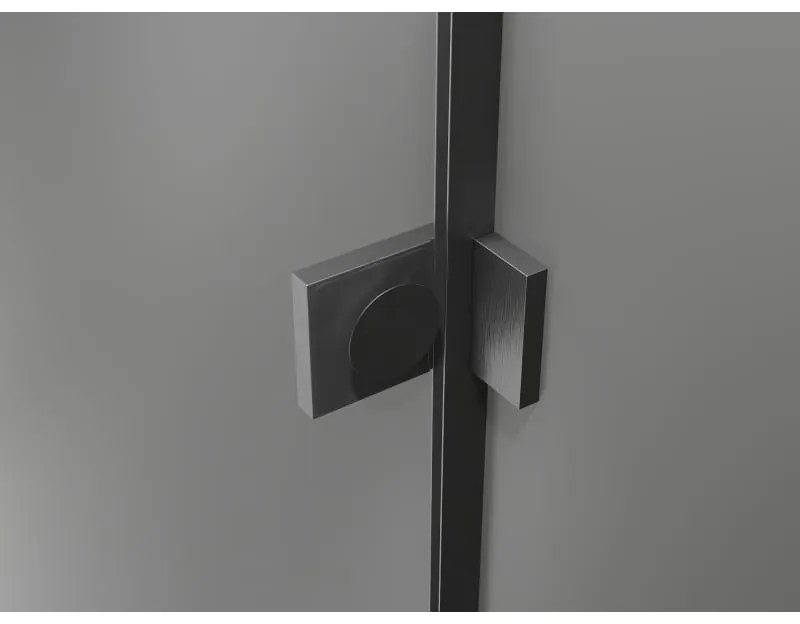 Mexen Lunar, L půlkruhový výklopný sprchový kout 90 x 90 cm, 8mm čiré sklo, pistolově šedý kartáčovaný - 833L-090L-090P-66-00