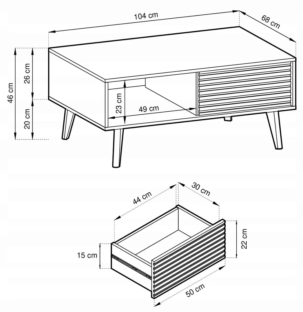 Piaski Konferenční stolek Willow L104