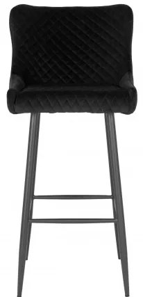 Barová židle DALLAS samet černý, černá podnož House Nordic 1001239