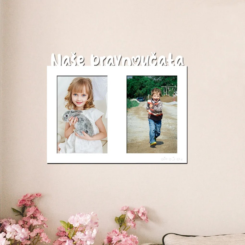 dřevo života Dřevěný fotorámeček Naše pravnoučata Zvolte barvu dekoru: Černá, Zvolte velikost fotografie (cm): 13x18, Počet fotorámečků: 4