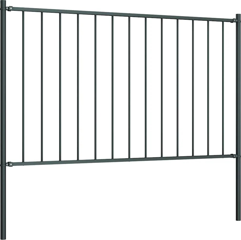 Plotový panel Woerden se sloupky ocelový 1,7x0,75 m antracitový 145212